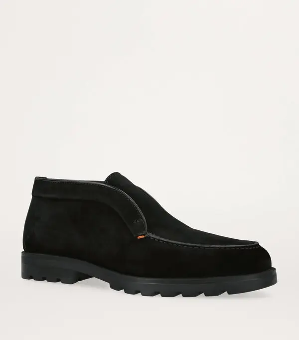 Santoni Suede Detroit Roccia High-top Loafers