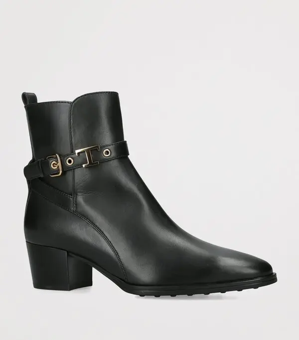 TOD'S Leather Gomma Ankle Boots