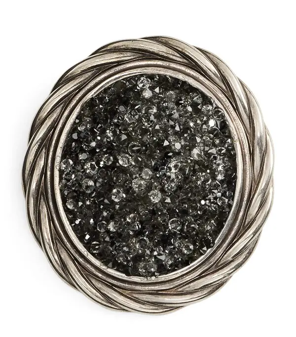 Ralph Lauren Antiqued Twisted-frame Pyrite Brooch