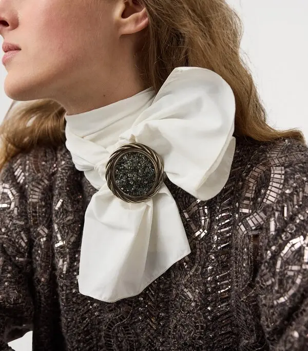 Ralph Lauren Antiqued Twisted-frame Pyrite Brooch