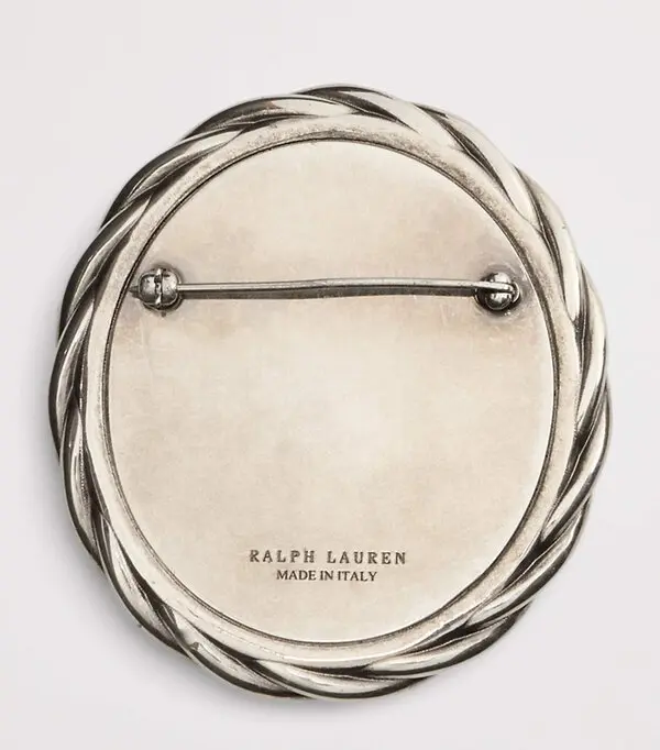 Ralph Lauren Antiqued Twisted-frame Pyrite Brooch