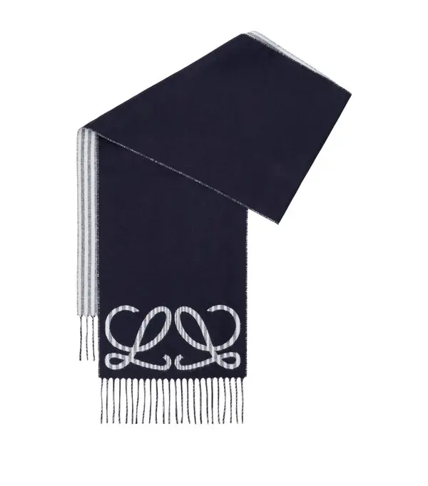Loewe Silk-cashmere Logo Reversible Scarf