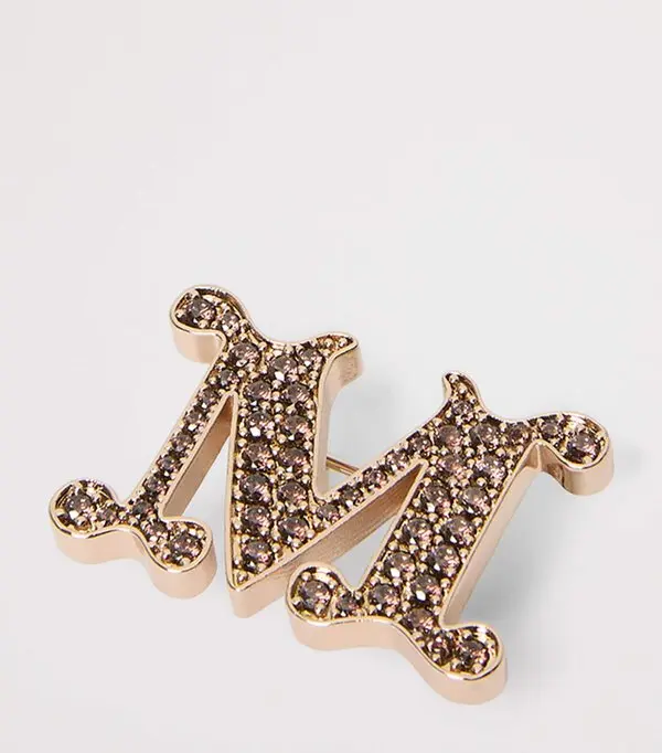 Max Mara Embellished Monogram Brooch