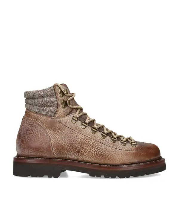 Brunello Cucinelli Leather Lace-up Hiker Boots