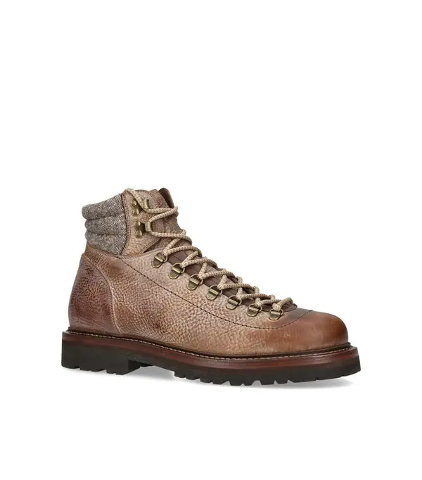 Brunello Cucinelli Leather Lace-up Hiker Boots