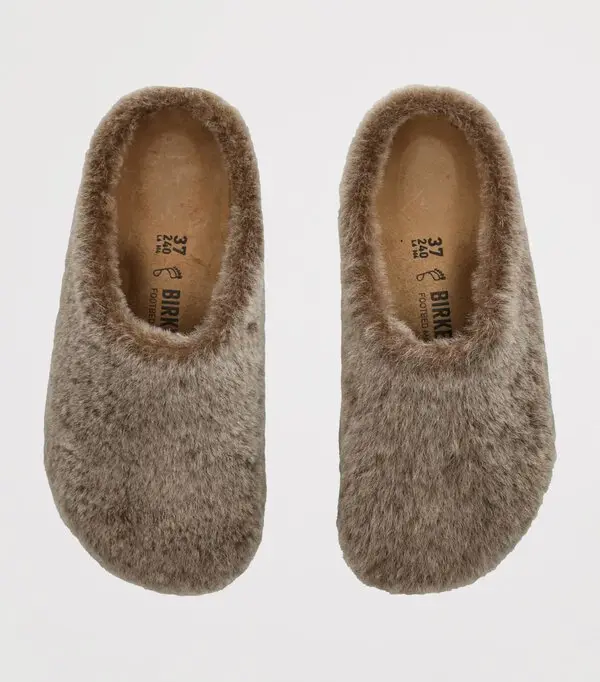 BIRKENSTOCK Shearling Amsterdam Wrapped Clogs - Grey