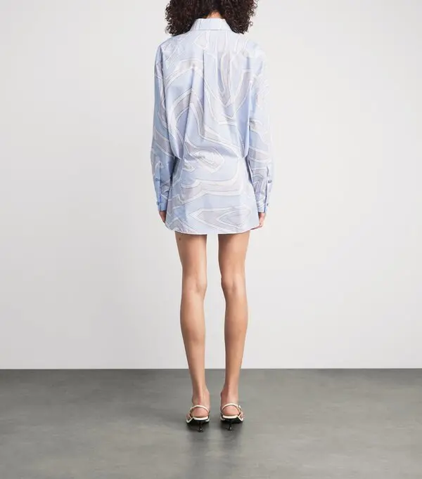 Emilio Pucci Cotton Print Tailored Shirt Dress