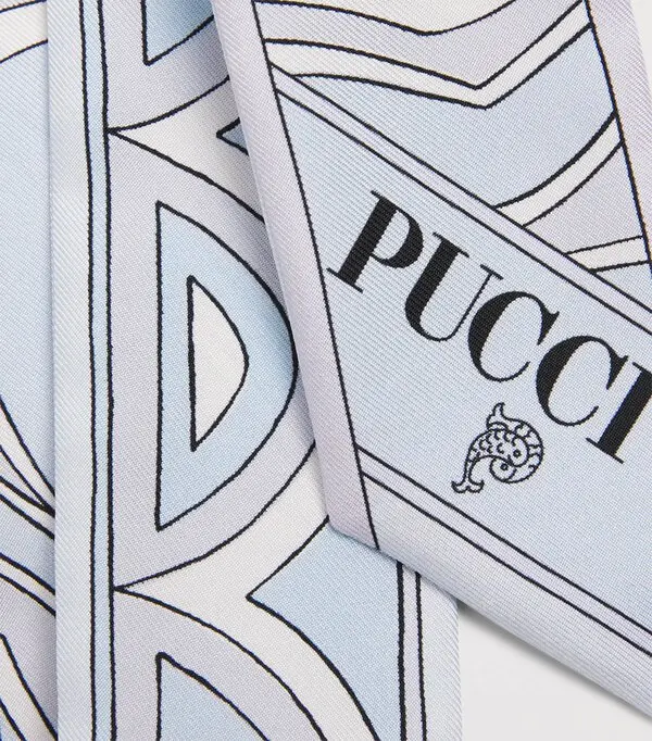 Emilio Pucci Silk Mixed Print Twill Scarf