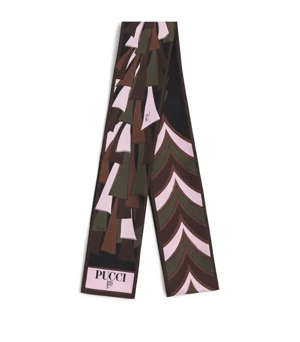 Emilio Pucci Silk Mixed Print Twill Scarf