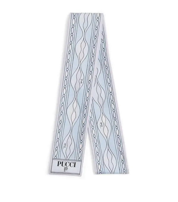 Emilio Pucci Silk Mixed Print Twill Scarf