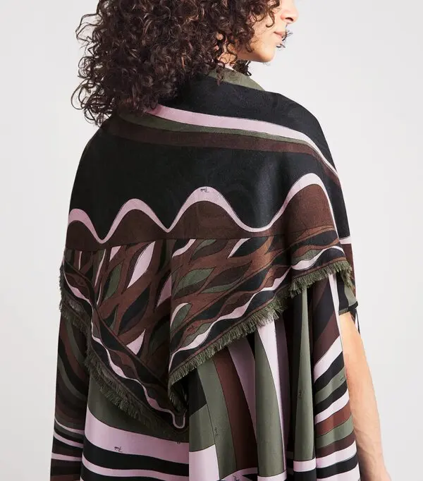 Emilio Pucci Wool-silk Dune Print Pashmina