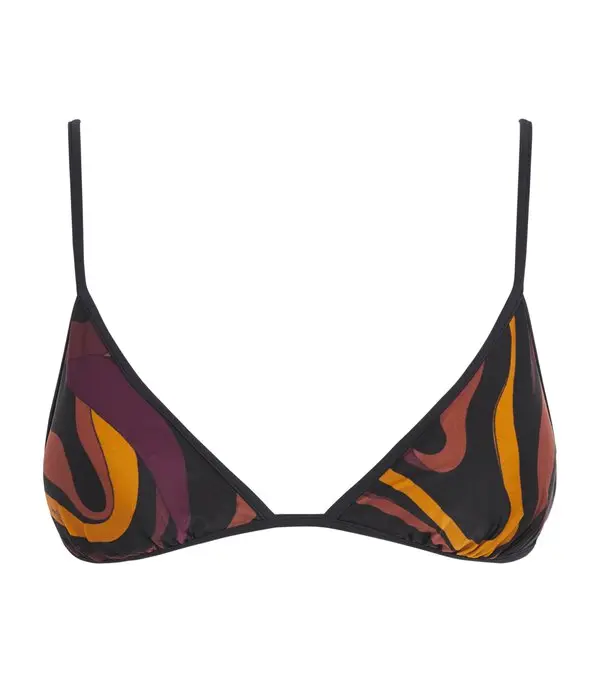Emilio Pucci Marmo Print Triangle Bikini Top - Orange