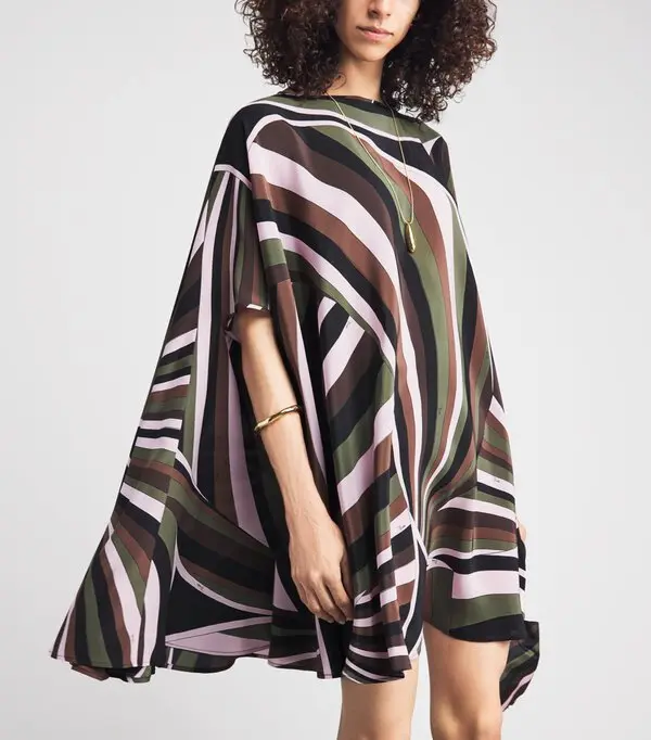 Emilio Pucci Silk Printed Kaftan Mini Dress