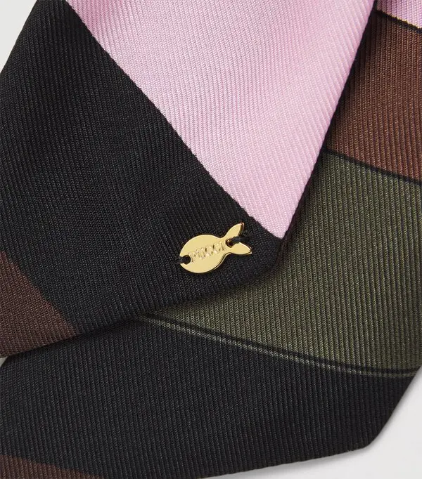 Emilio Pucci Silk Iride Print Hair Tie