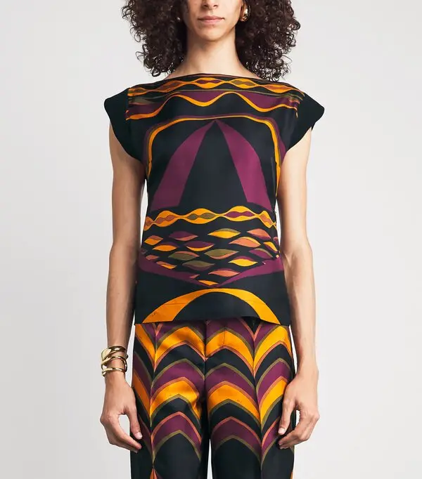 Emilio Pucci Silk Dune Print Blouse