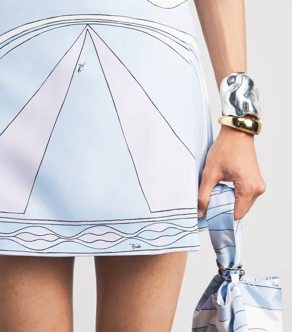 Emilio Pucci Silk Dune Print Mini Skirt