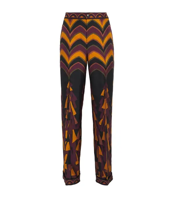 Emilio Pucci Silk Baiadera Print Wide-leg Trousers