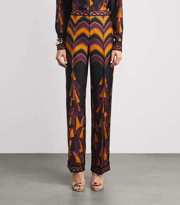 Emilio Pucci Silk Baiadera Print Wide-leg Trousers