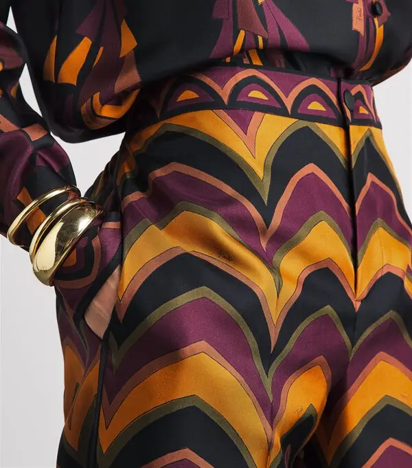 Emilio Pucci Silk Baiadera Print Wide-leg Trousers