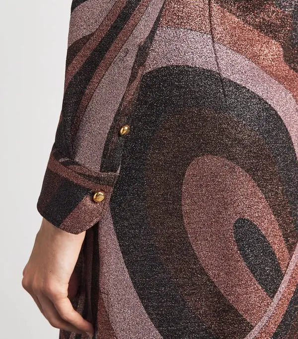 Emilio Pucci Lurex Jersey Iride Print Maxi Dress