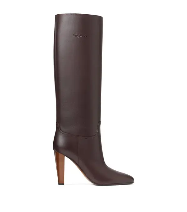 Ralph Lauren Leather Bryne Knee High Boots 95
