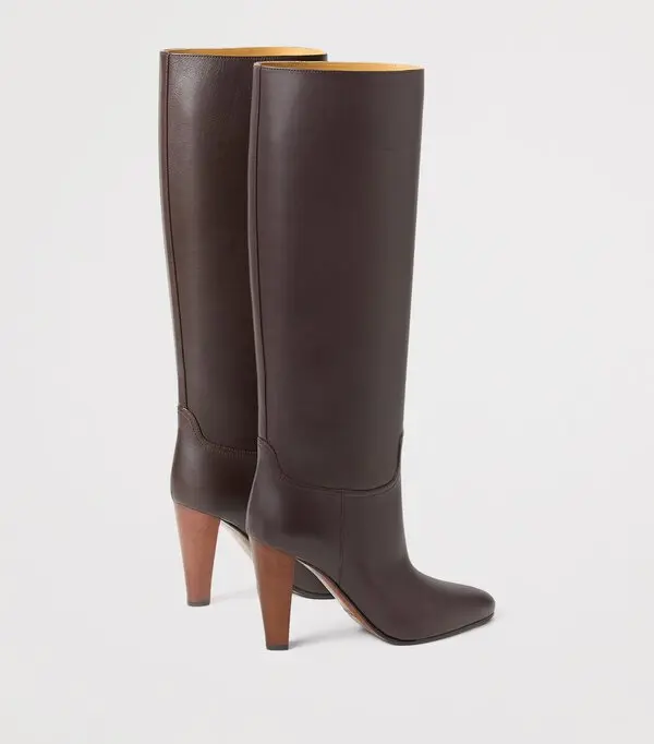 Ralph Lauren Leather Bryne Knee High Boots 95