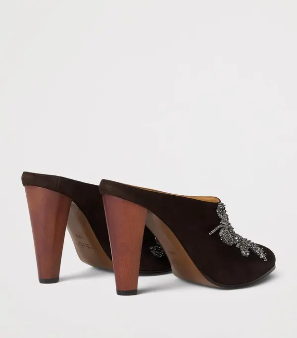 Ralph Lauren Suede Embellished Ashtyn Mules 95