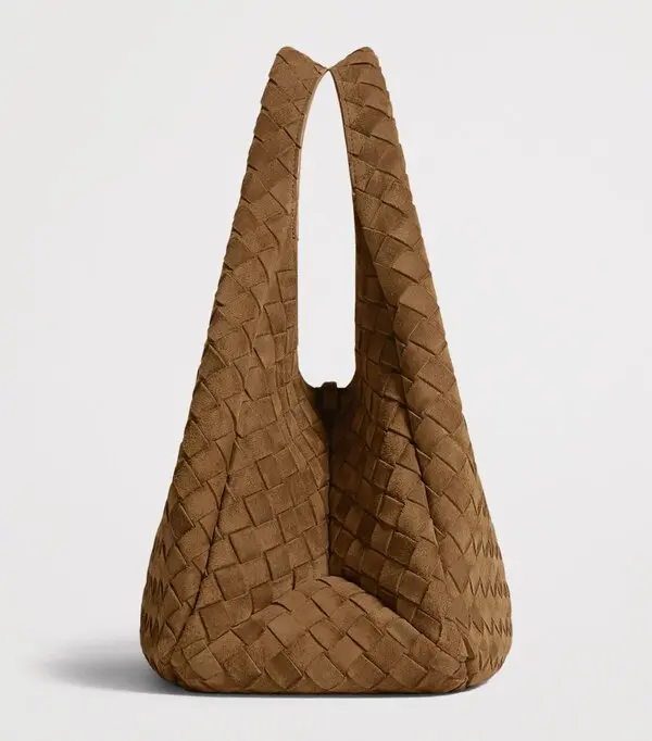 Bottega Veneta Medium Leather Campana Shoulder Bag - Neutral