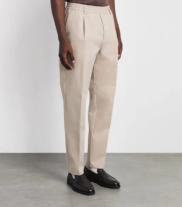 Eleventy Stretch-cotton Elasticated Trousers