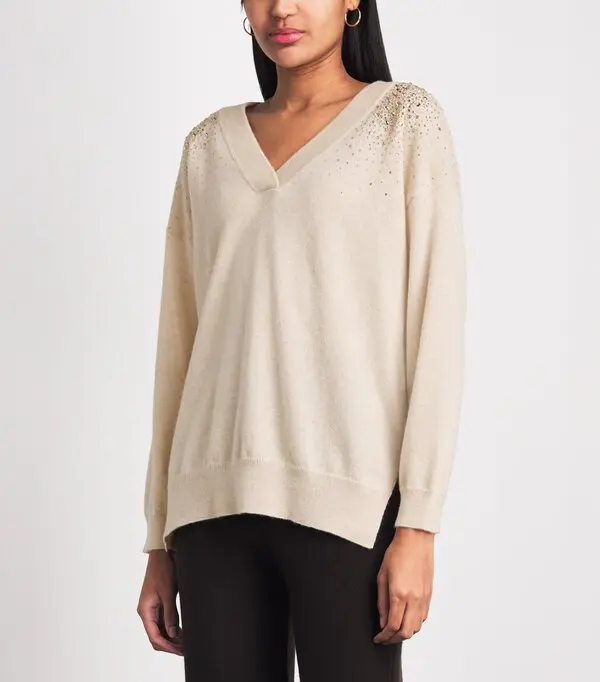 WILLIAM SHARP Cashmere Crystal-embellished Sweater