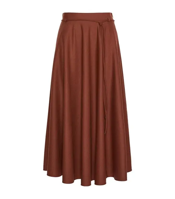 Max Mara Stretch-cashmere Foule Midi Skirt