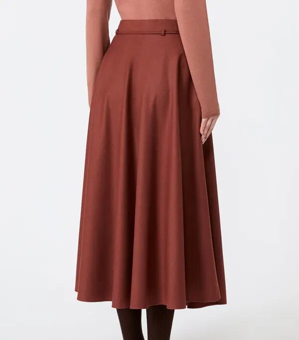 Max Mara Stretch-cashmere Foule Midi Skirt