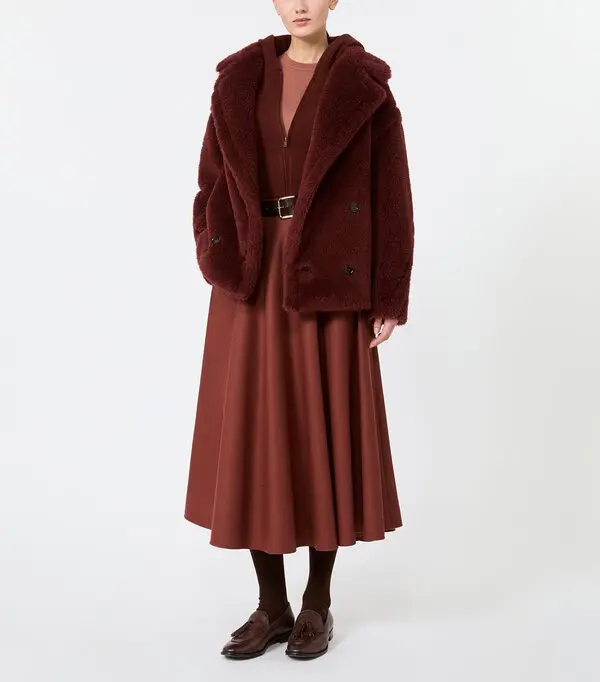 Max Mara Stretch-cashmere Foule Midi Skirt