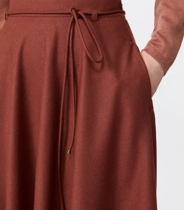 Max Mara Stretch-cashmere Foule Midi Skirt