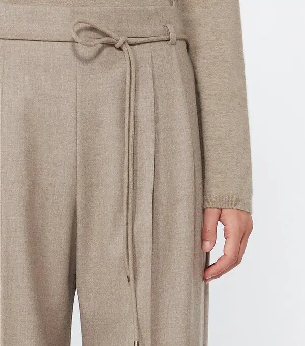 Max Mara Stretch-cashmere String-belt Trousers