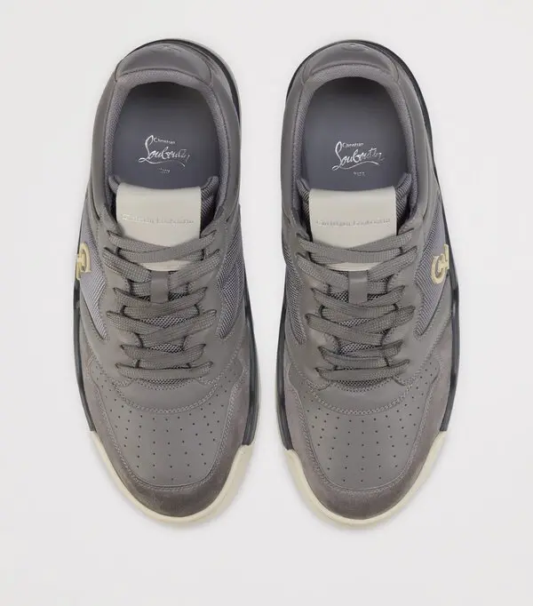 CHRISTIAN LOUBOUTIN Bsktball 1 Retero Leather Trainers - Grey