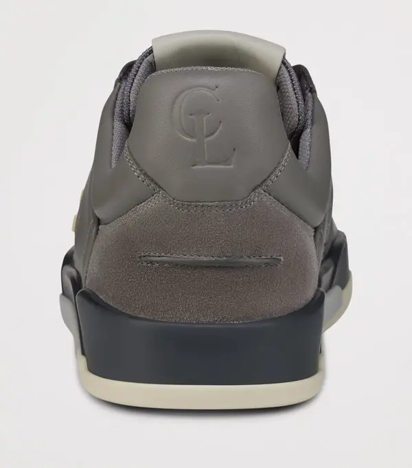 CHRISTIAN LOUBOUTIN Bsktball 1 Retero Leather Trainers - Grey