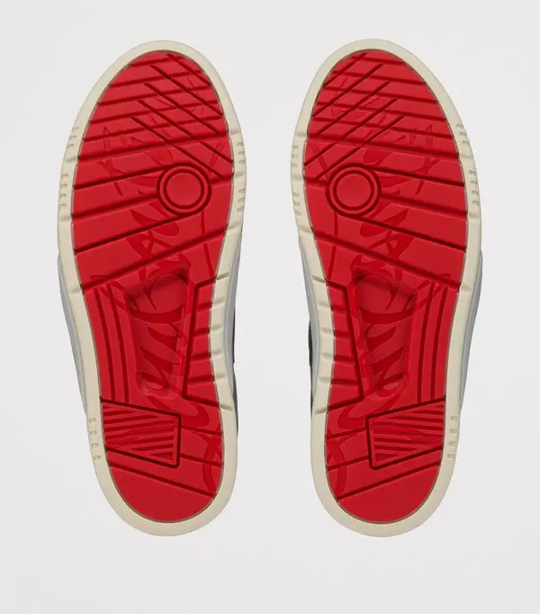 CHRISTIAN LOUBOUTIN Bsktball 1 Retero Leather Trainers - Grey