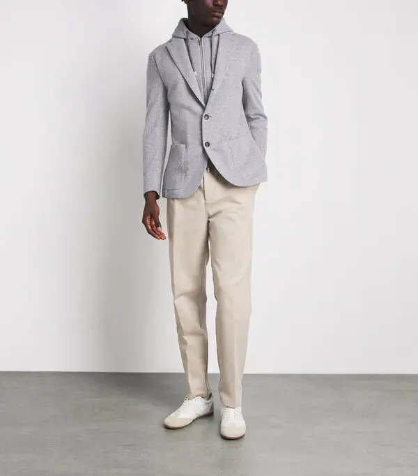 Eleventy Wool-cashmere Hooded Blazer
