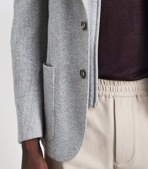 Eleventy Wool-cashmere Hooded Blazer