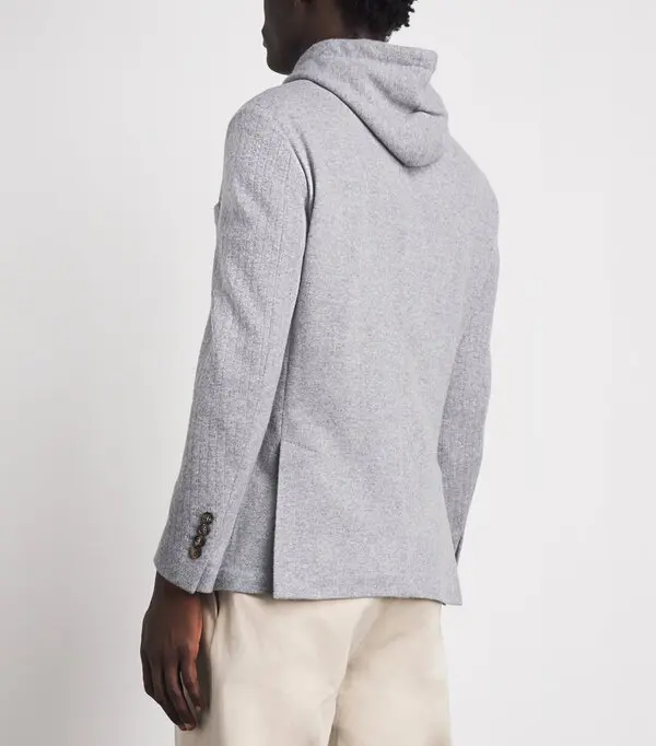 Eleventy Wool-cashmere Hooded Blazer