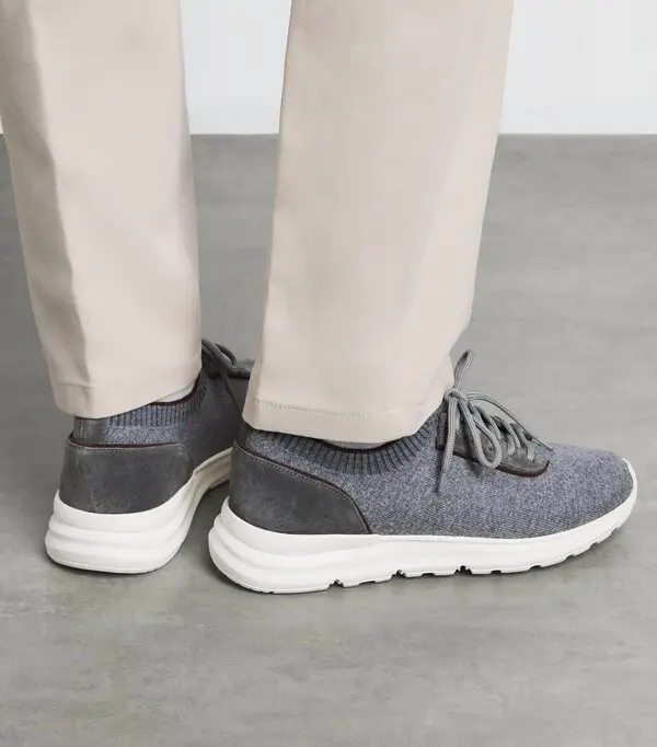 Eleventy Knitted Panel Sneakers