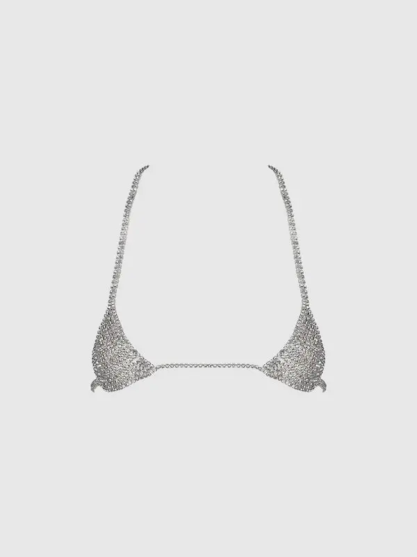 Frederick's Of Hollywood Ziggy Rhinestone Mini Triangle Top