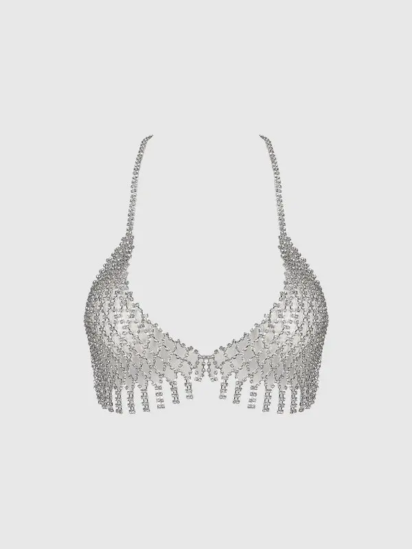Frederick's Of Hollywood Ziggy Rhinestone Net Bra