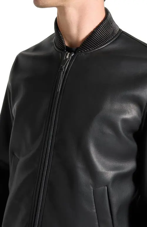 Manière De Voir Leather Bomber Jacket