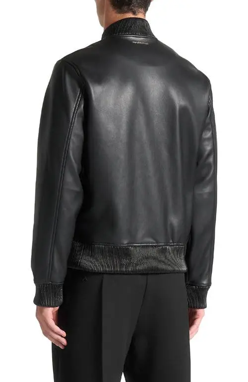 Manière De Voir Leather Bomber Jacket