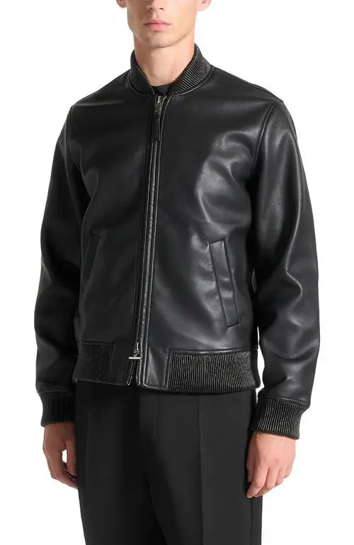 Manière De Voir Leather Bomber Jacket