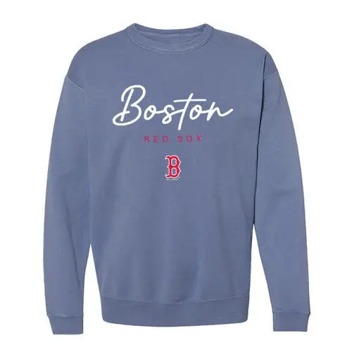 SOFT AS A GRAPE Boston Red Sox Pigment Dye Crewneck Sweatshirt - Navy