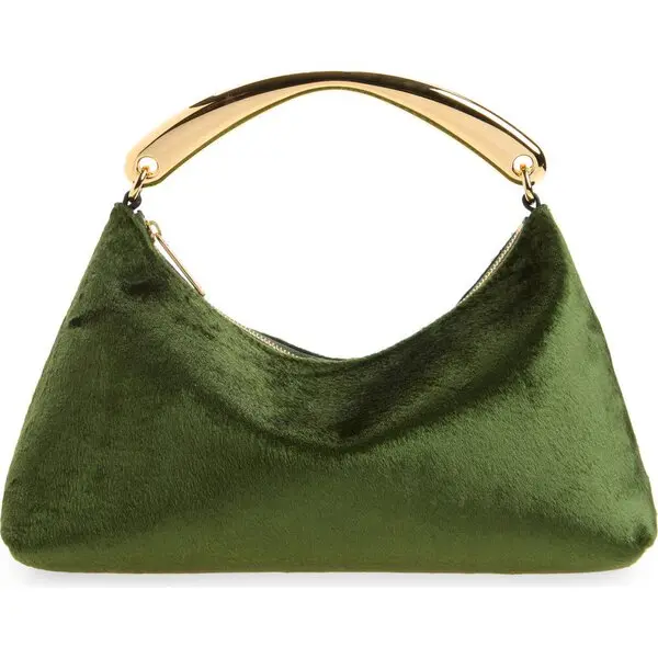 MANSUR GAVRIEL Rhea Metal Handle Velvet Hobo Bag