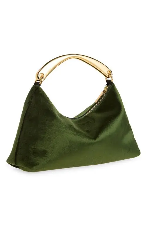 MANSUR GAVRIEL Rhea Metal Handle Velvet Hobo Bag